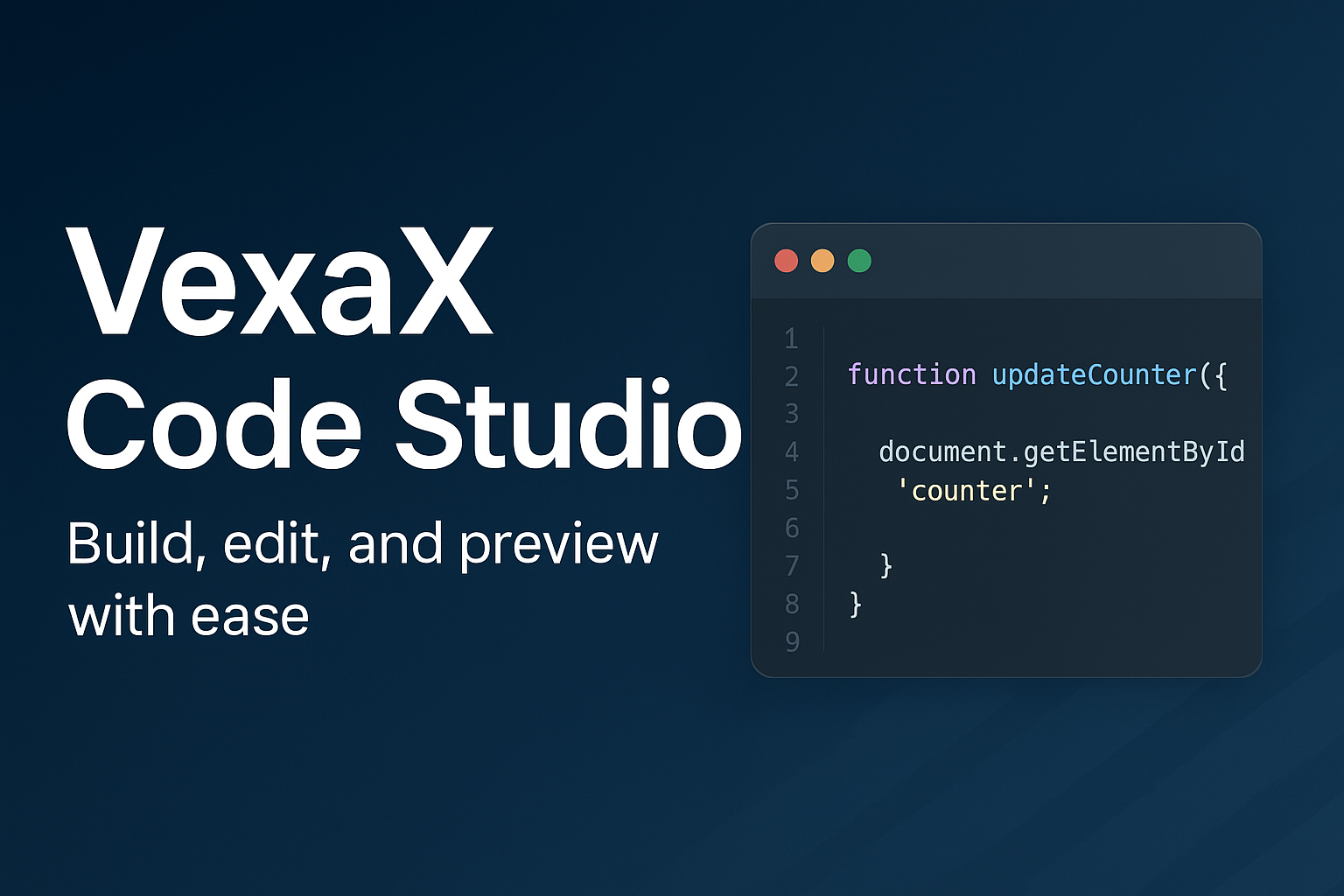 VexaX Code Studio – Online Code Editor